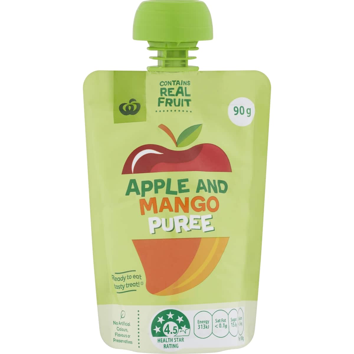 Woolworths Puree In Pouch Apple and Mango 90g | bunch