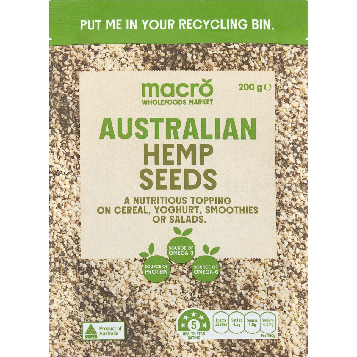 Macro Australian Hemp Seeds 200g | bunch