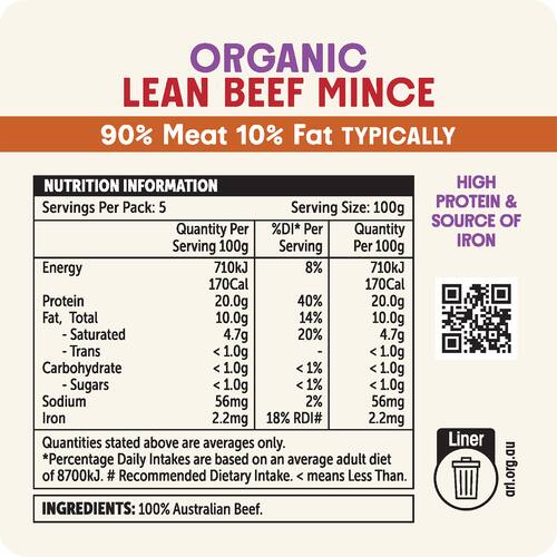 Macro Organic Lean Beef Mince 500g | bunch