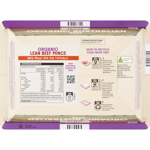 Macro Organic Lean Beef Mince 500g | bunch