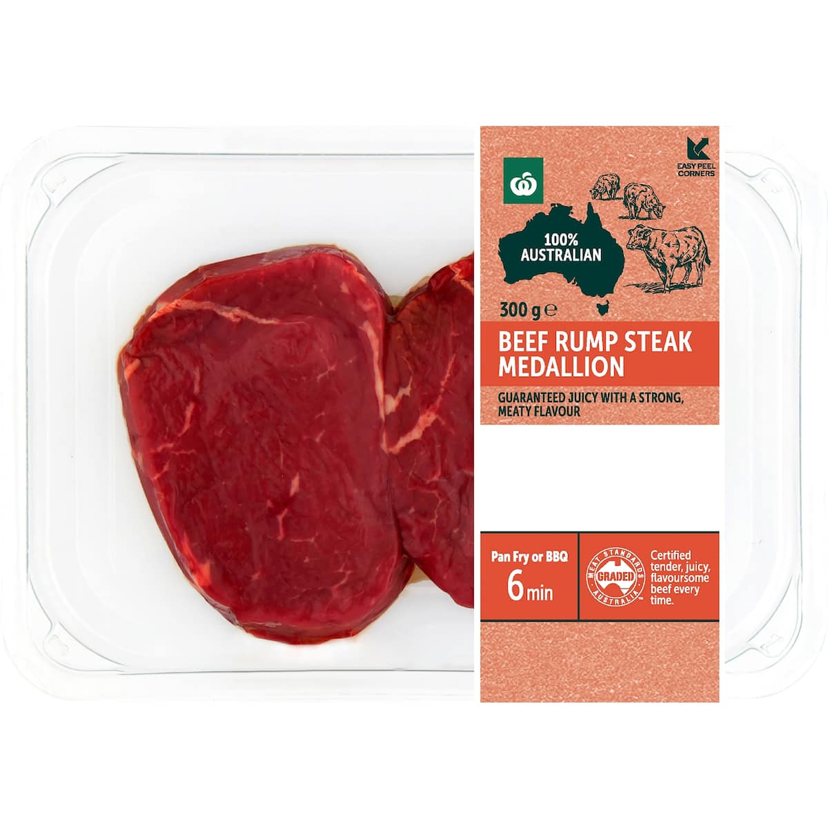Woolworths Beef Rump Steak Medallion Small 300g | bunch