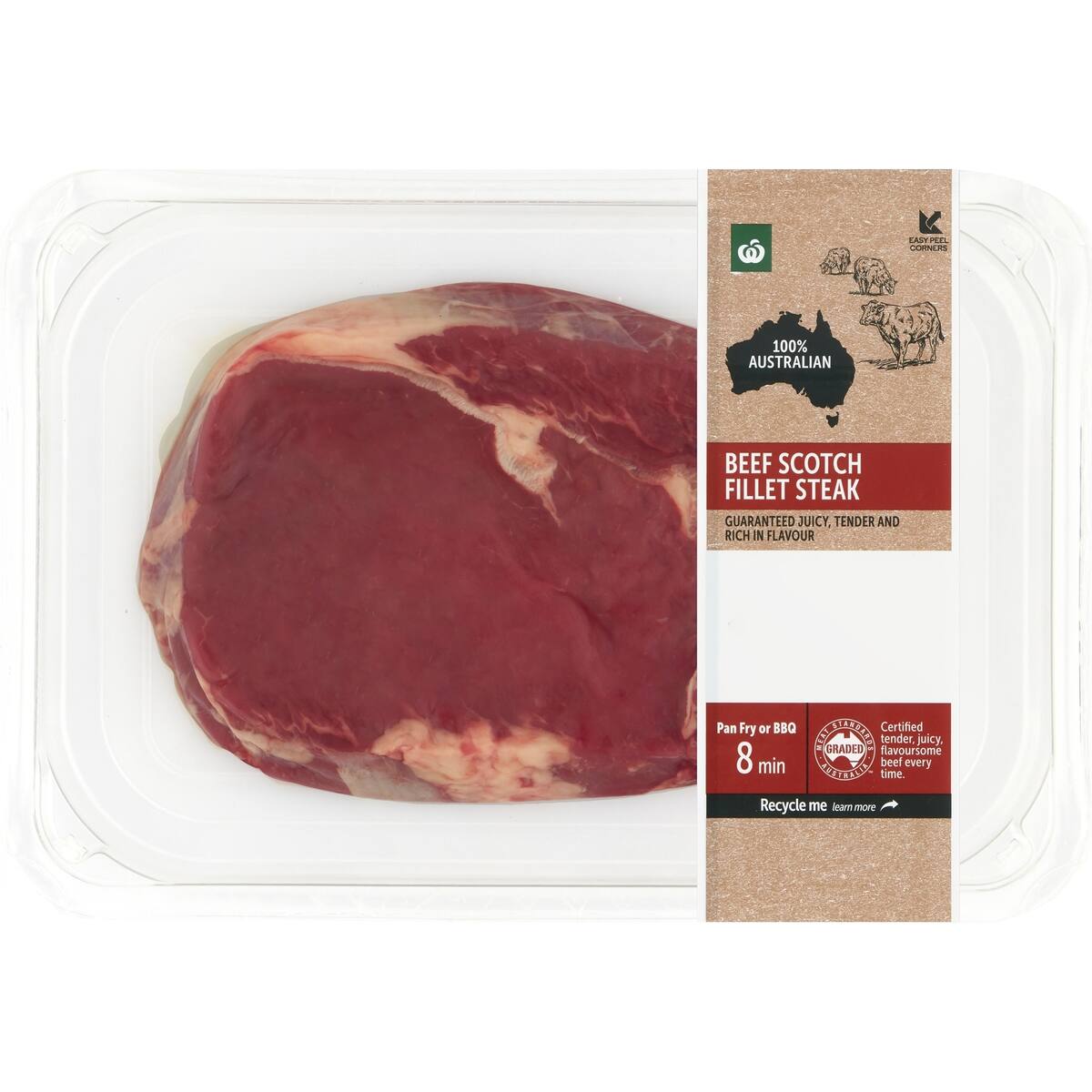 Woolworths Beef Scotch Fillet Steak Small 180g - 300g | bunch