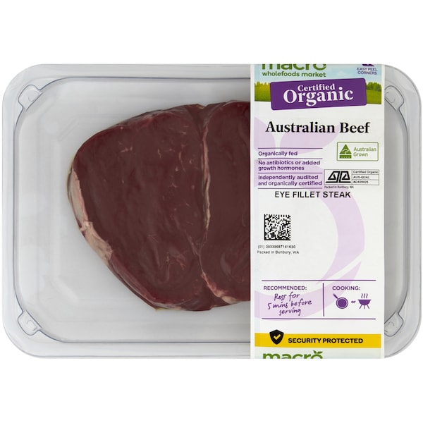 Macro Organic Beef Fillet Steak 200g - 500g | Woolworths