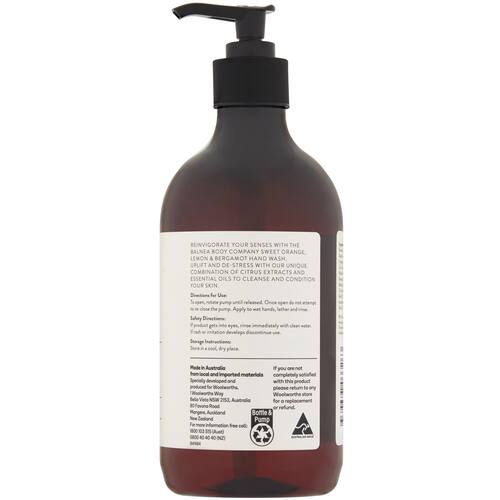 Balnea Orange Lemon and Bergamot Hand Wash 500ml | bunch