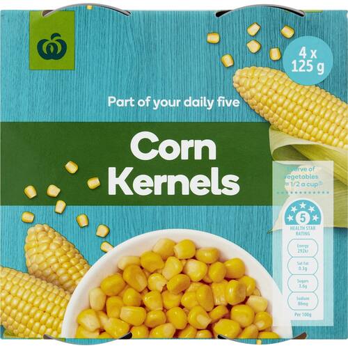 Woolworths Canned Corn Kernels 4x125g | bunch