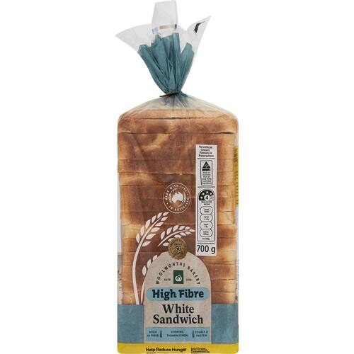 Woolworths Hi Fibre White Sandwich Bread 700g | bunch