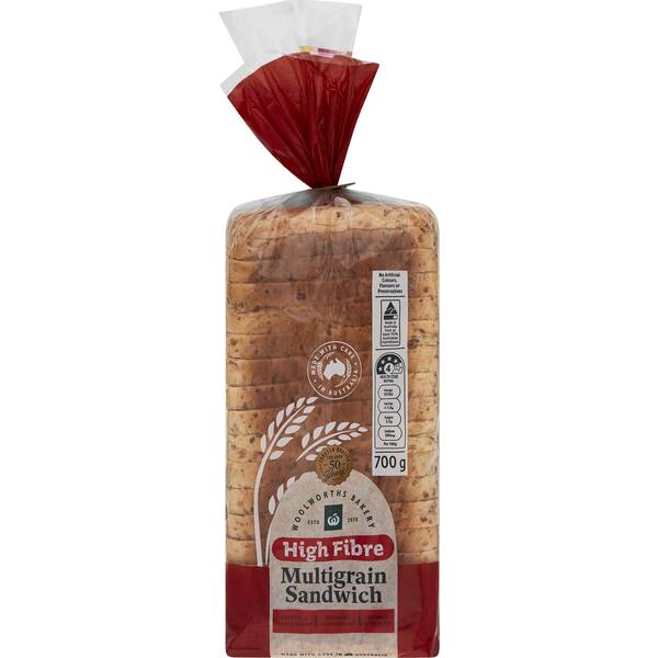 Woolworths Multigrain Hi-Fibre Bread 700g | bunch