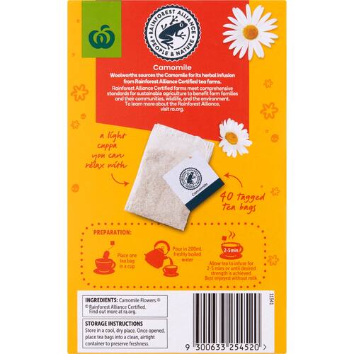 Woolworths Camomile Tea 40 Pack | bunch