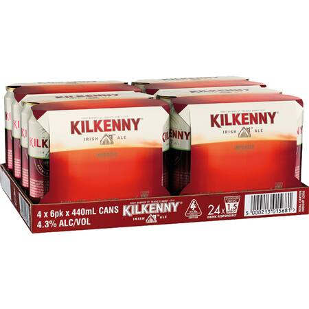 Get Kilkenny Original Draught Irish Ale Cans 440ml x 24 Pack delivered ...