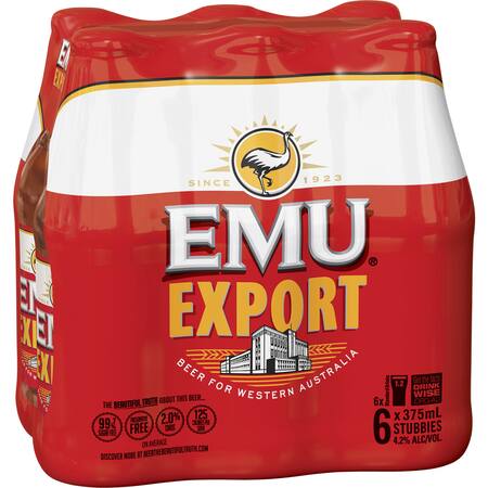 Get Emu Export Lager Cans 375ml x 6 Pack delivered to your doorsteps in ...