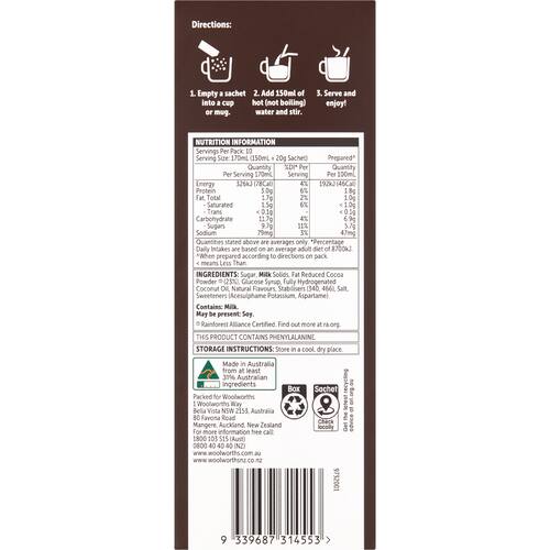 Woolworths Hot Chocolate 10 Pack | bunch