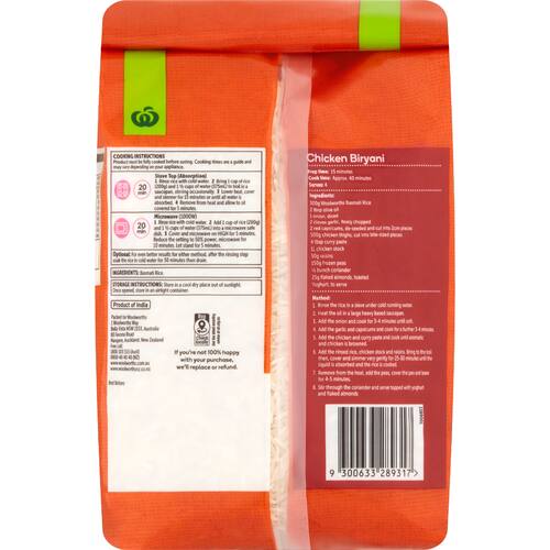 Woolworths Basmati Rice 2kg | bunch