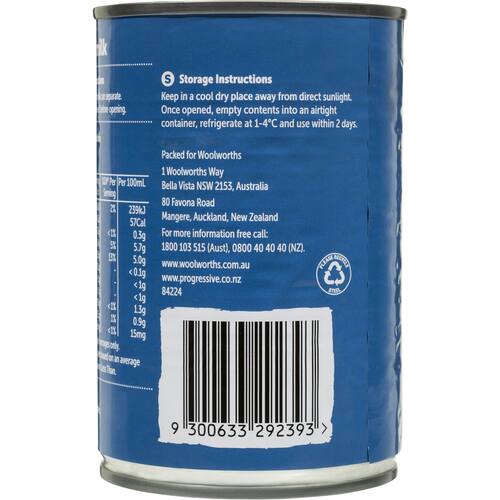 Woolworths Essentials Coconut Milk 400ml | bunch