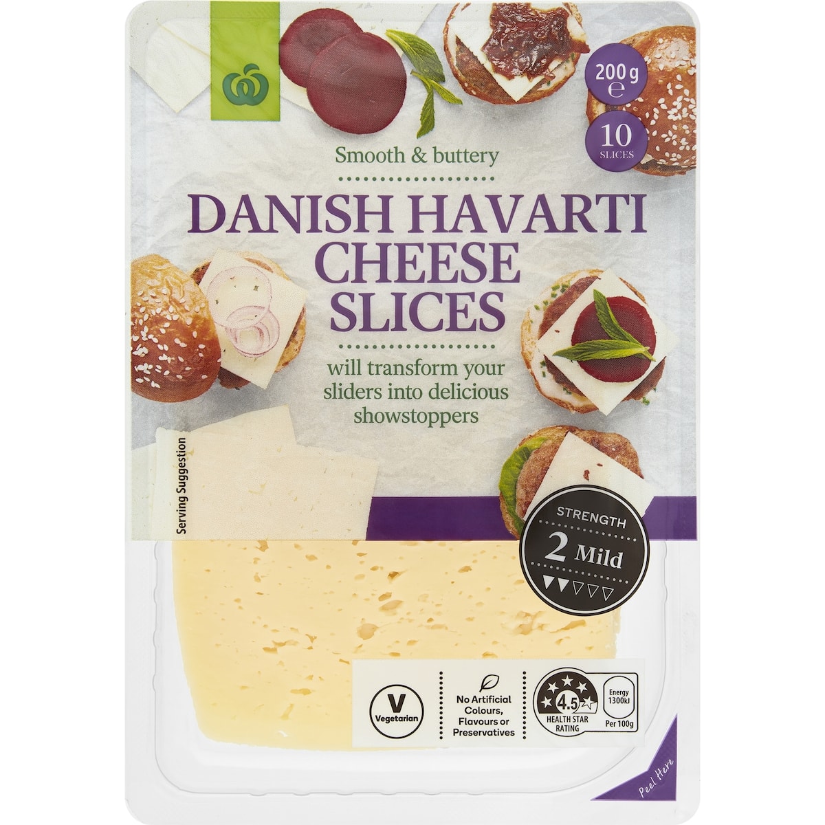 Woolworths Danish Havarti Cheese Slices 200g | bunch