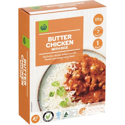 Woolworths Butter Chicken & Rice 375g | bunch