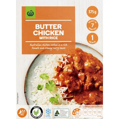 Woolworths Butter Chicken & Rice 375g | bunch