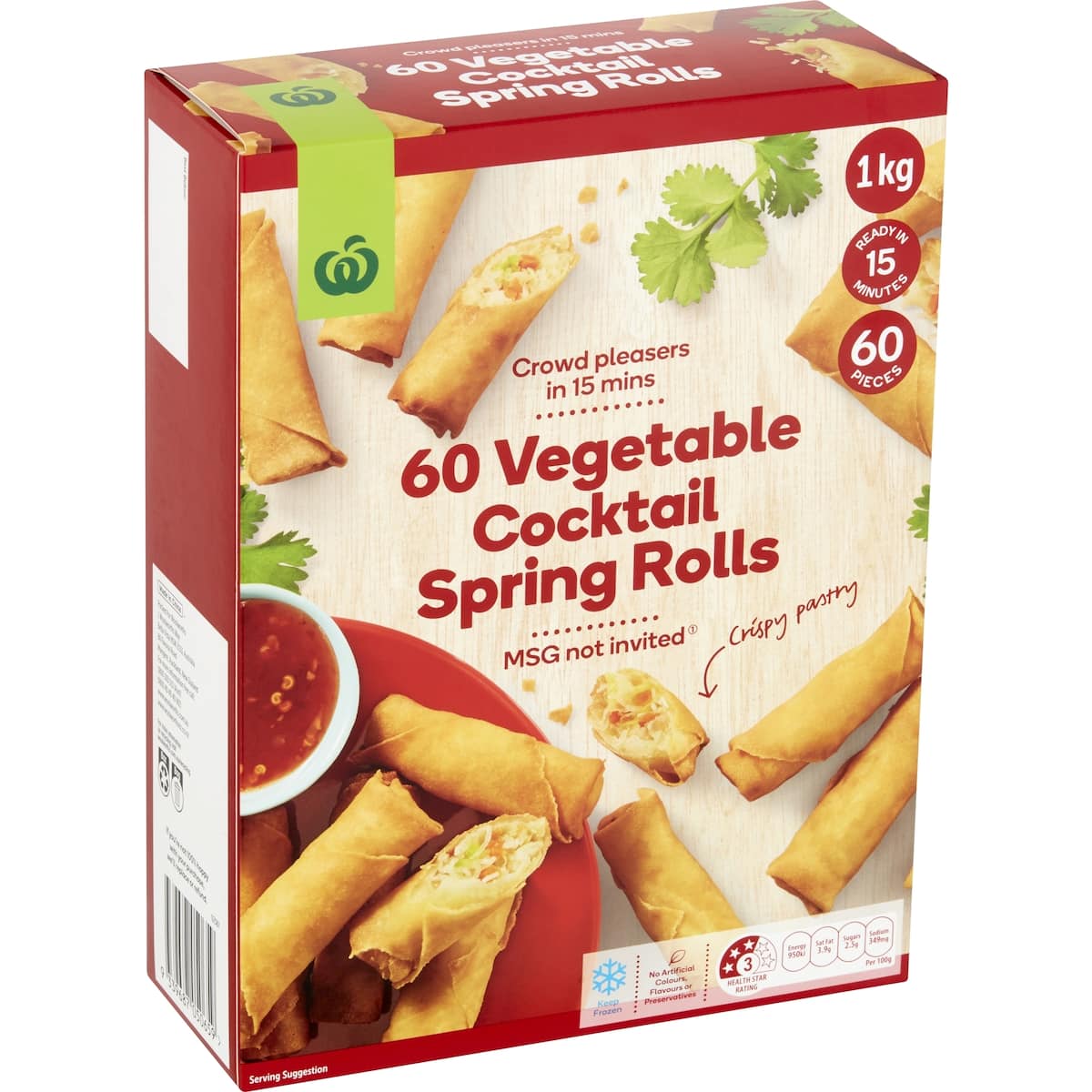 Woolworths Vegetable Cocktail Spring Rolls 60 Pack 1kg | bunch