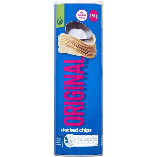 Woolworths Original Flavour Stacked Chips 160g | bunch
