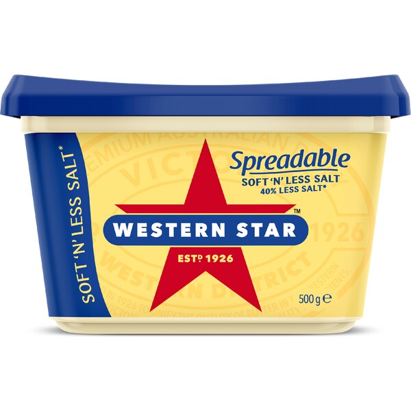 Western Star Soft 'n' Less Salt Spreadable 500g | Woolworths