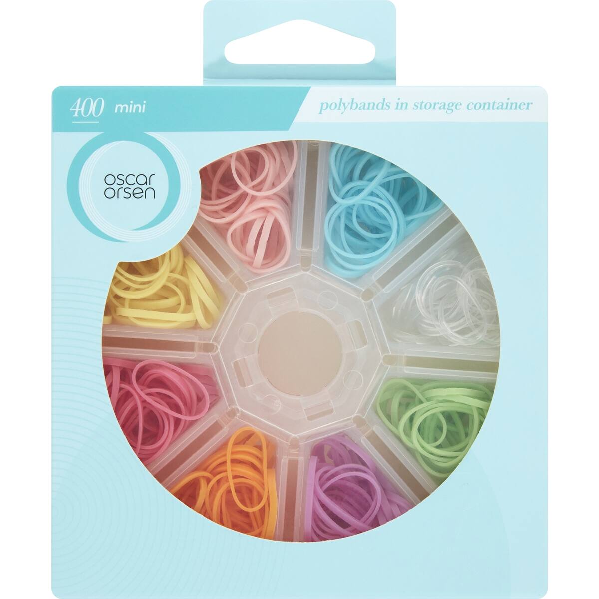 Oscar Orsen Mini Polybands With Storage Container 400 pack | bunch