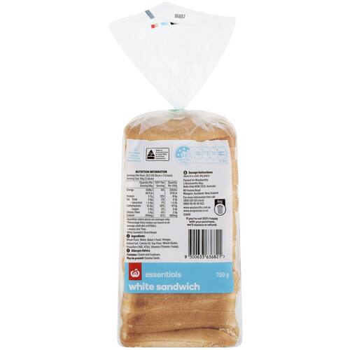 Essentials White Sandwich Slice Bread 700g | bunch