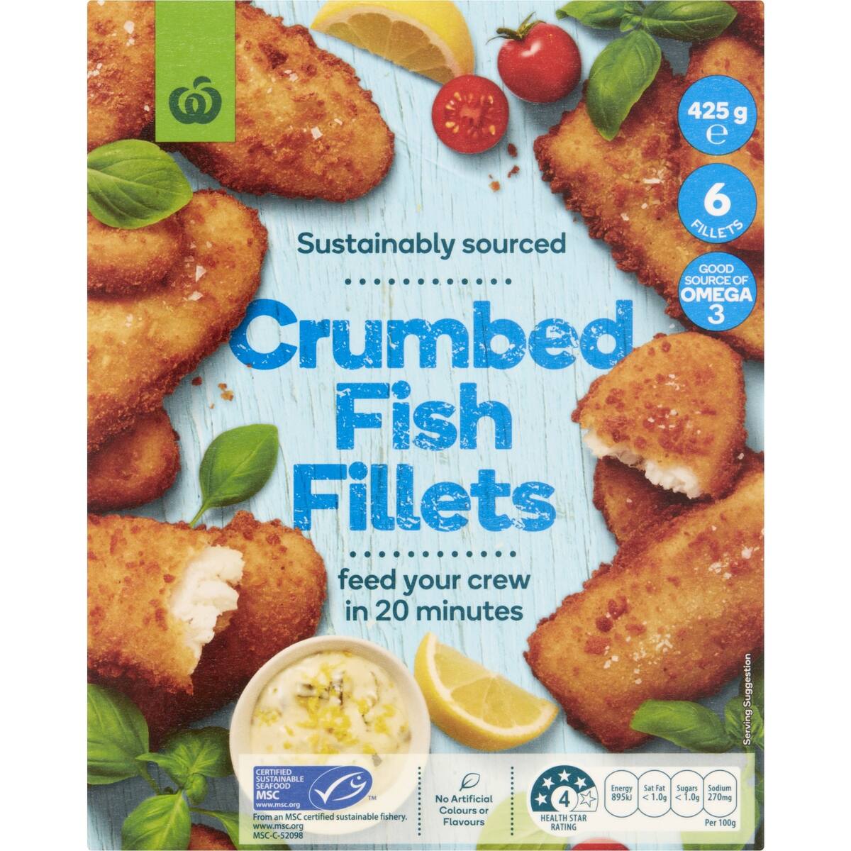 Woolworths Fish Fillets Crumbed 425g | bunch