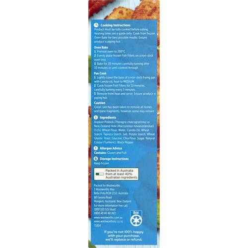 Woolworths Fish Fillets Crumbed 425g | bunch