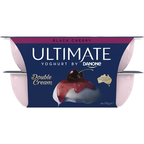 Ultimate Danone Double Cream Yoghurt Black Cherry 115g X 4 Pack ...