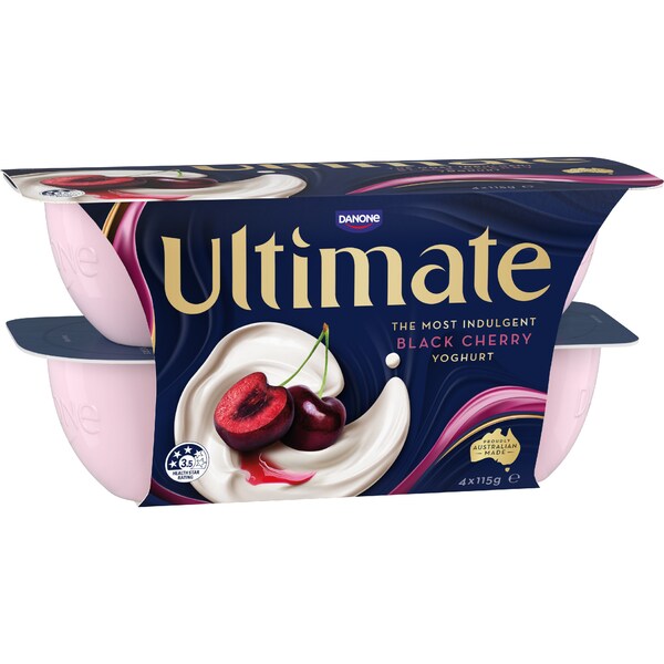 Ultimate Danone Double Cream Yoghurt Black Cherry 115g X 4 Pack ...