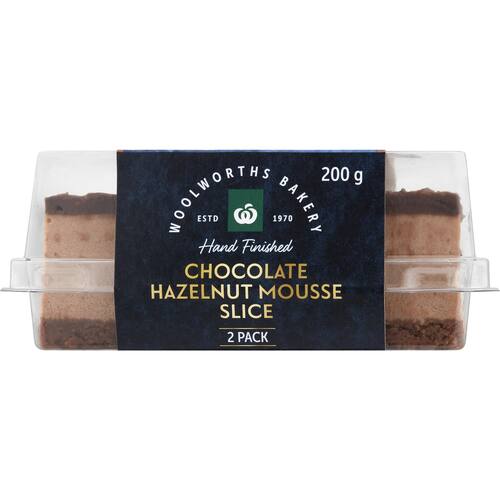Woolworths Chocolate & Hazelnut Mousse Slice 2 Pack | bunch