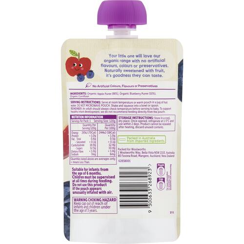 Macro Organic Baby Food Apple & Blueberry 6m 120g | bunch