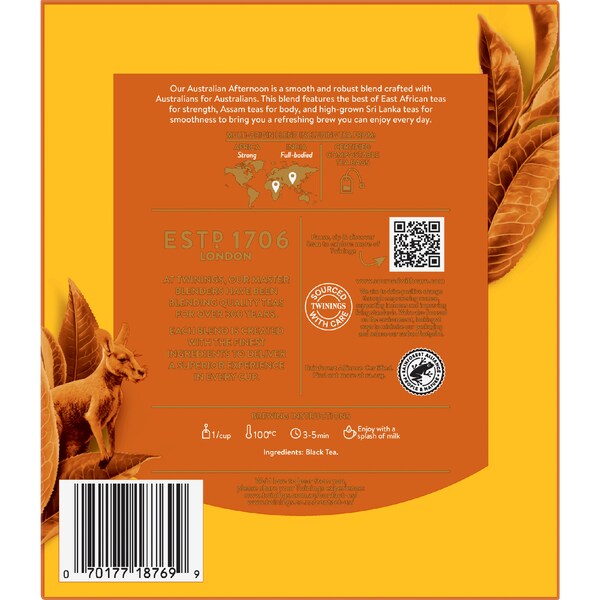 Twinings Australian Afternoon Tea Bags 100 Pack | Woolworths