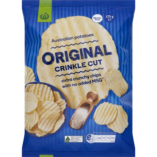 Woolworths Crinkle Cut Chips Original Crinkle Cut Original 175g | bunch