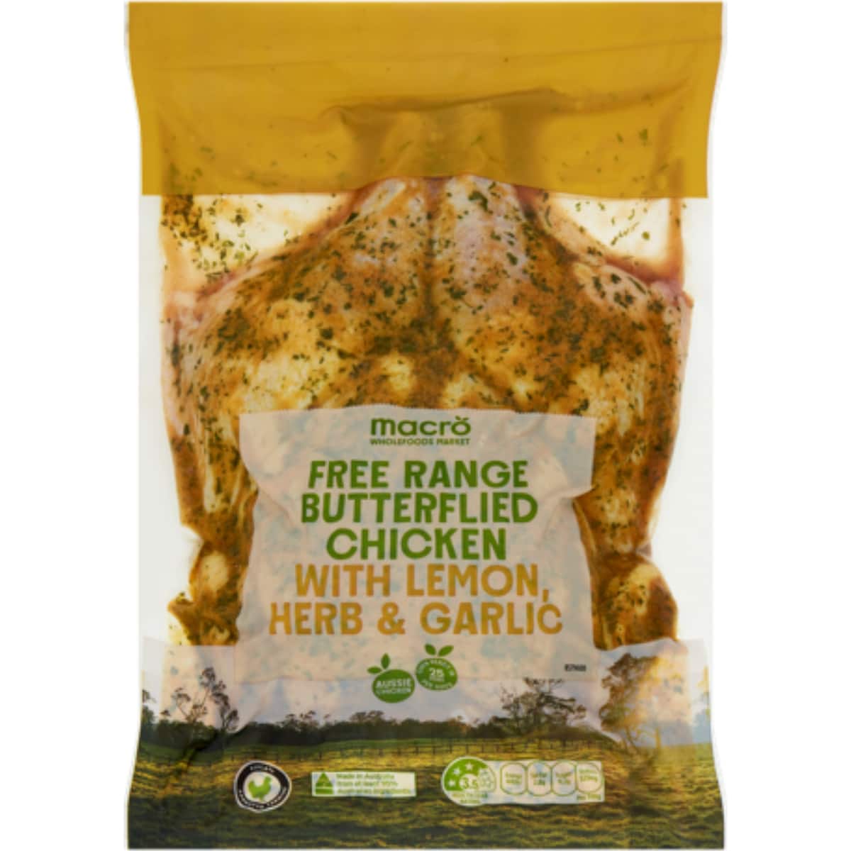 Macro Free Range Chicken Splits Lemon & Garlic 900g - 1.25kg | bunch