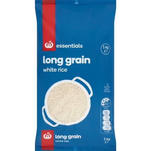 Essentials White Rice Long Grain 5kg | bunch