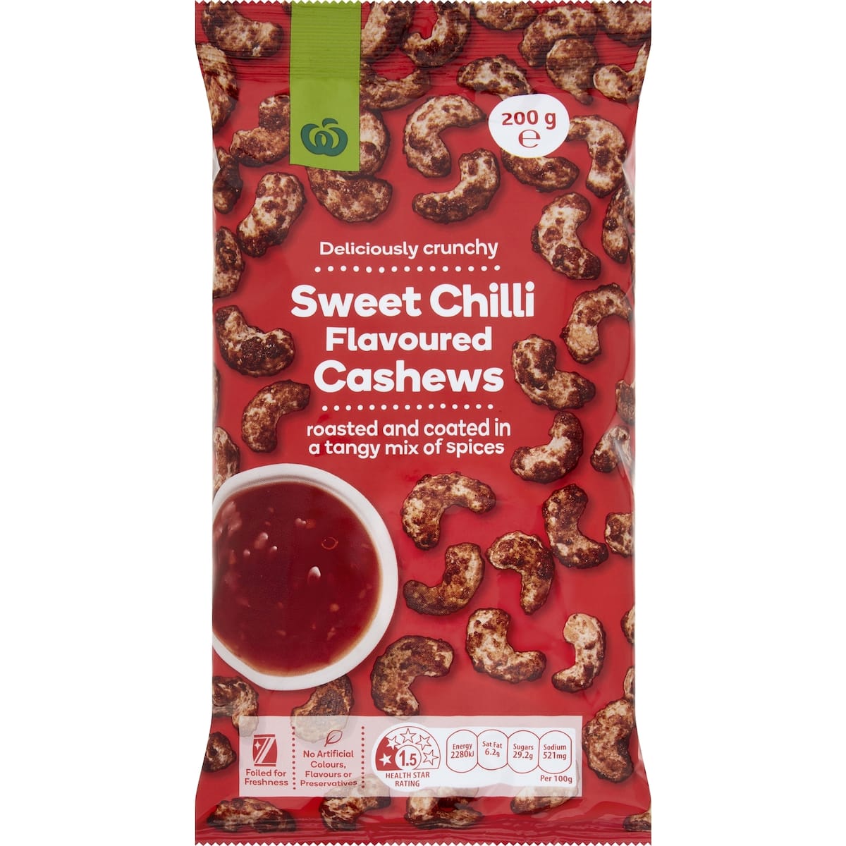 Woolworths Cashews Sweet Chilli Flavoured 200g | bunch