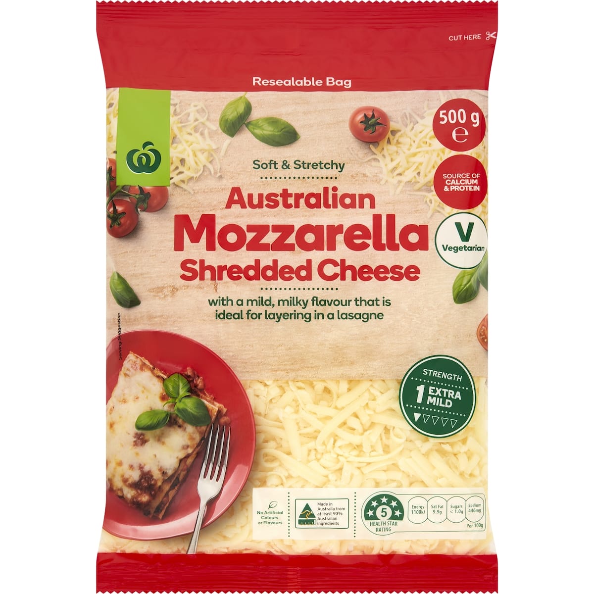 Woolworths Mozzarella Shredded 500g | bunch