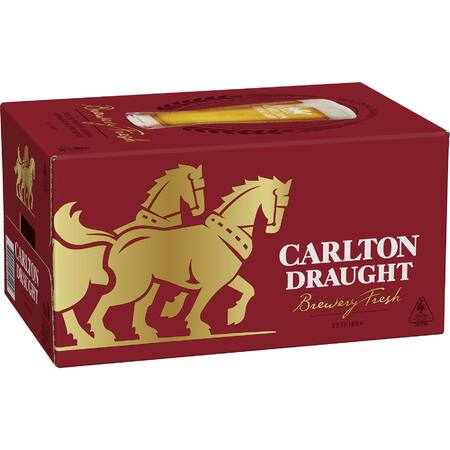 Get Carlton Draught Lager Bottles 375ml x 24 Case delivered to your ...