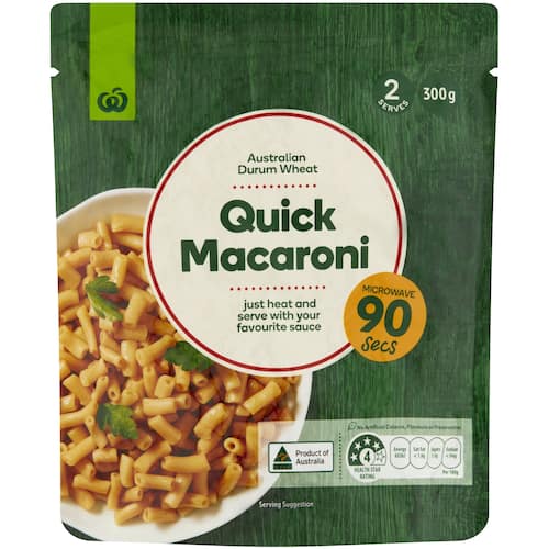 Woolworths Microwave Quick Pasta Macaroni 300g | bunch