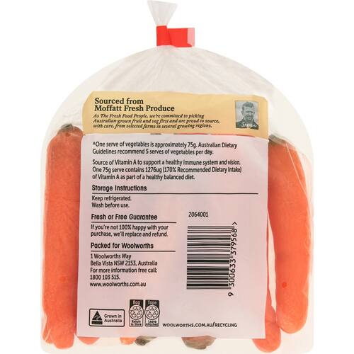 Woolworths Carrot Mini 500g | bunch