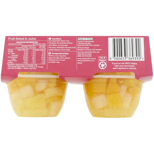 Woolworths Fruit Salad In Juice Cups 4 Pack | bunch