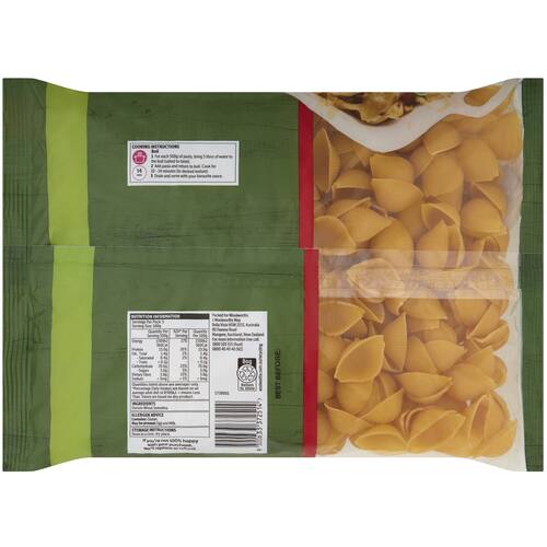 Woolworths Large Pasta Shells 500g | bunch