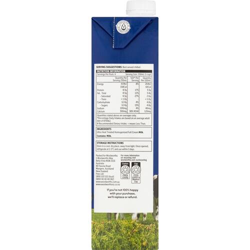 Woolworths Uht Full Cream Milk 1l | bunch