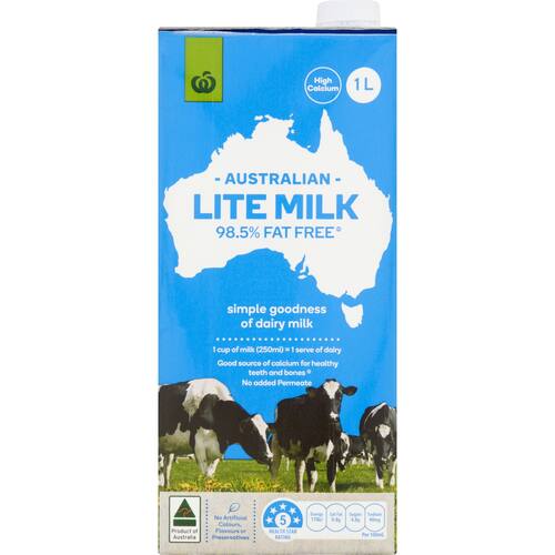 Woolworths UHT Lite Milk 1L | bunch