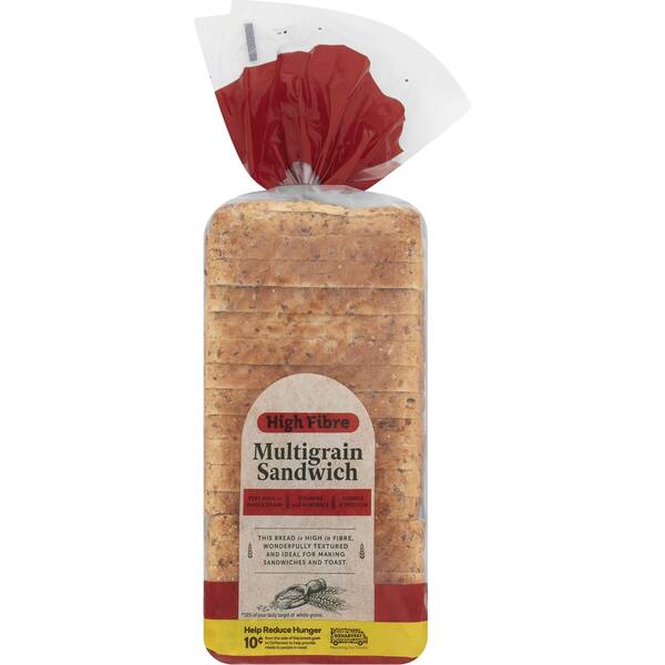 Woolworths Multigrain Hi-Fibre Sandwich Bread 700g (TAS Only) | bunch