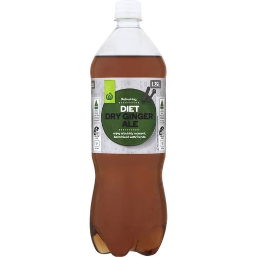 Woolworths Diet Dry Ginger Ale Dry Ginger Ale 1.25l | bunch