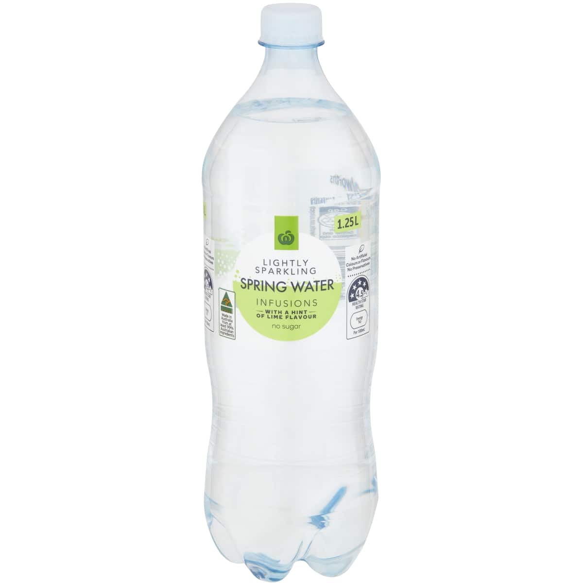 Woolworths Lightly Sparkling Lime Water 1.25l | bunch