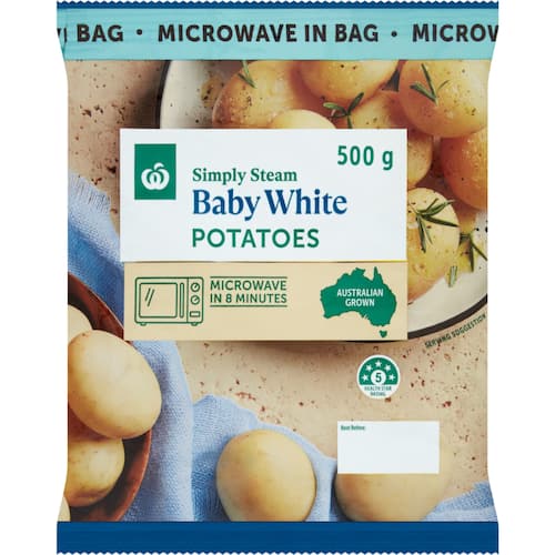 Woolworths Potato Mini Microwavable White 500g | bunch