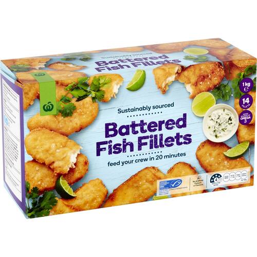 Woolworths Frozen Fish Fillets Battered 1kg | bunch