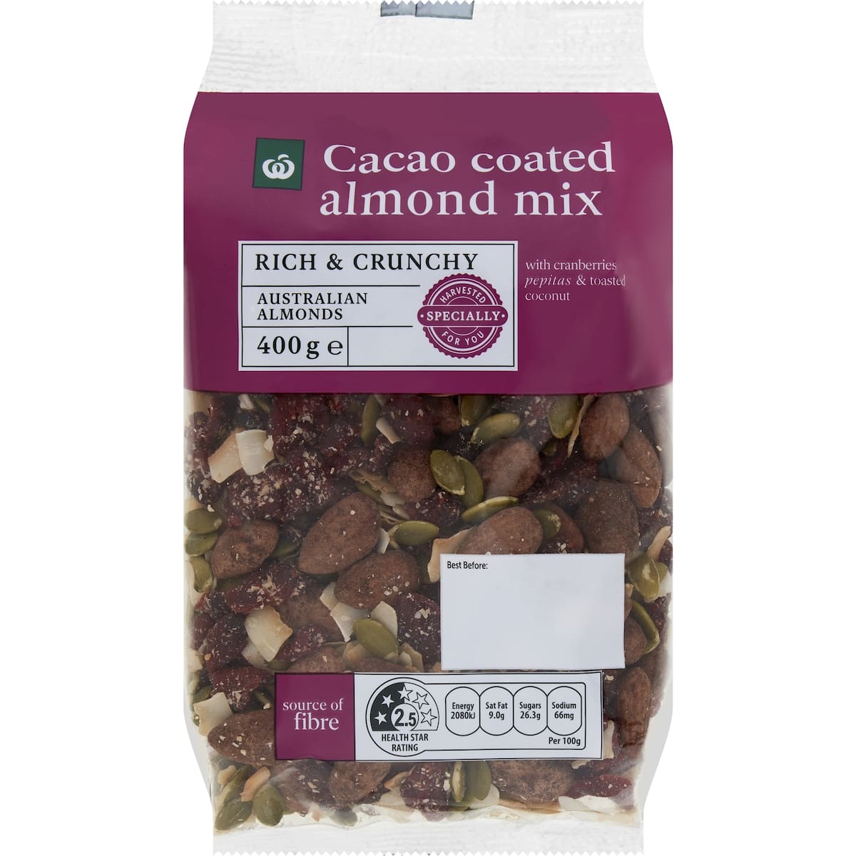 Woolworths Cacao Almond Mix 400g | bunch